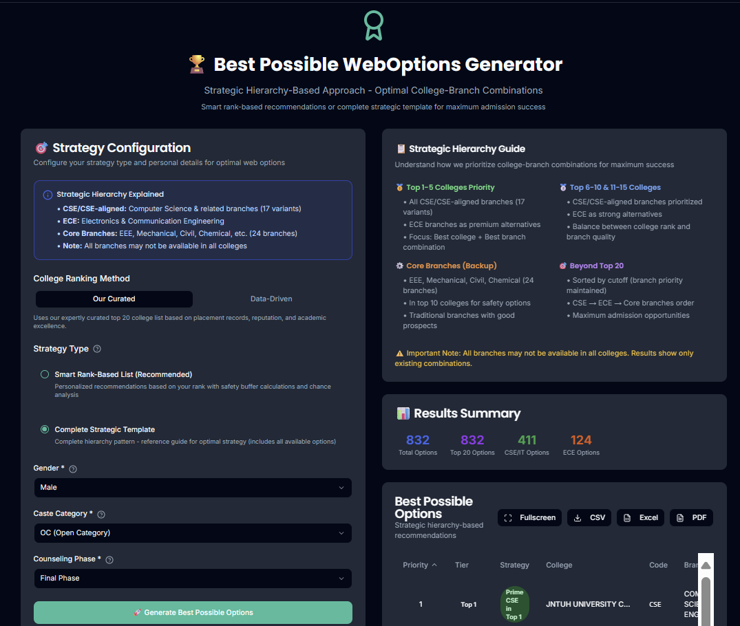 Tg Eapcet 2025 College Predictor Engineering Admission Prediction 5420